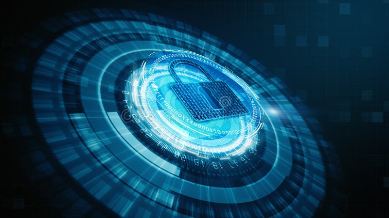 Digital Security Lock Future Technology Illustration Background Stock Image - Image of display ...