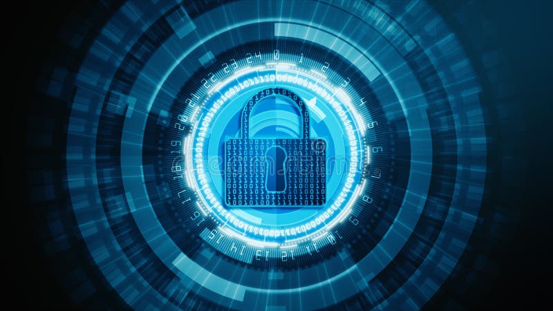 Digital Security Lock Future Technology Illustration Background Stock Image - Image of display ...