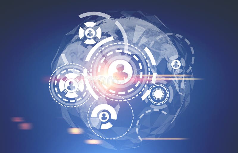 HUD-Netz, Kugel, Blauer Hintergrund Stock Abbildung - Illustration von ...