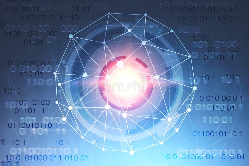 Hud and Polygons, Binary Code Stock Photo - Image of multimedia, matrix ...