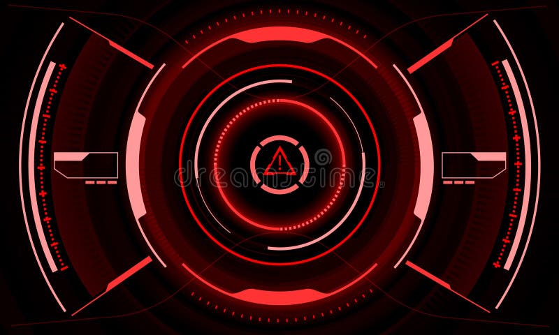 HUD Red Sci-fi Interface Screen View Geometric Design Virtual Reality ...
