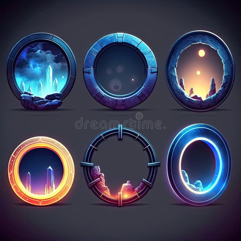 Hud Round Frame Game Ai Generated Stock Illustration - Illustration of ...
