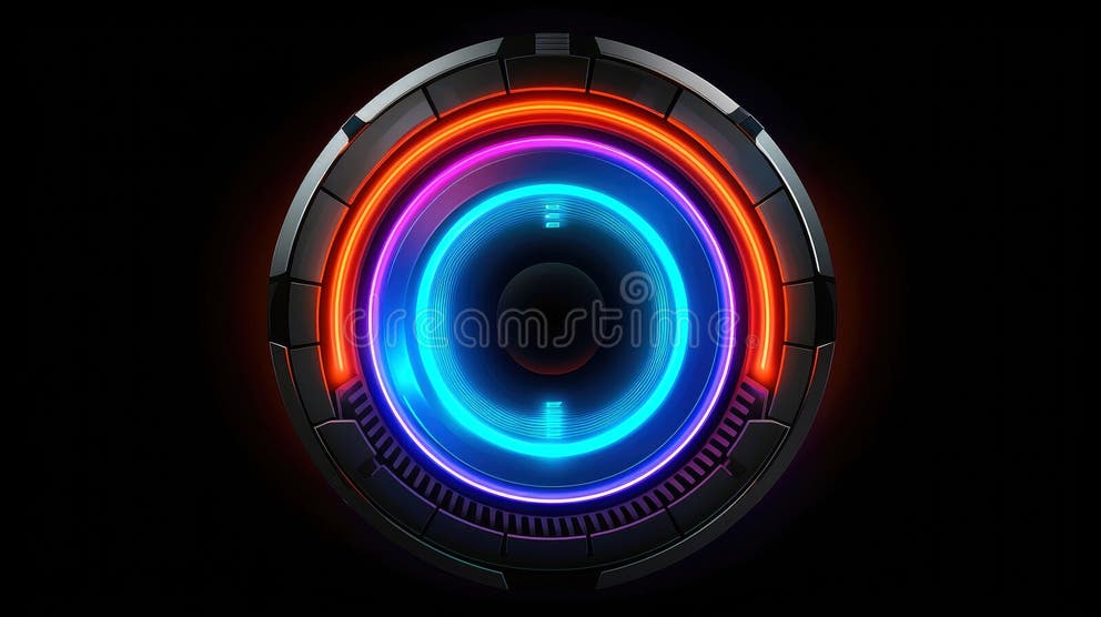 HUD Round Frames and Borders, Aim Control and Digital Interface, Button ...