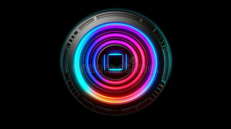 HUD Round Frames and Borders, Aim Control and Digital Interface, Button ...