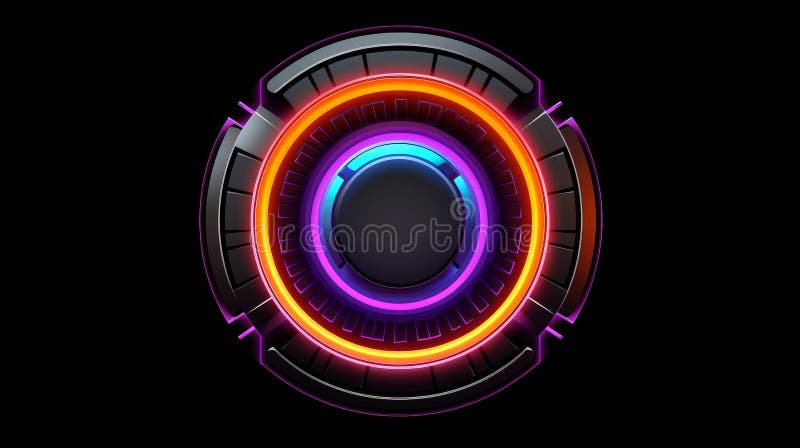 HUD Round Frames and Borders, Aim Control and Digital Interface, Button ...