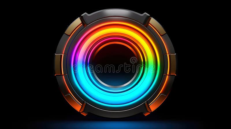 HUD Round Frames and Borders, Aim Control and Digital Interface, Button ...