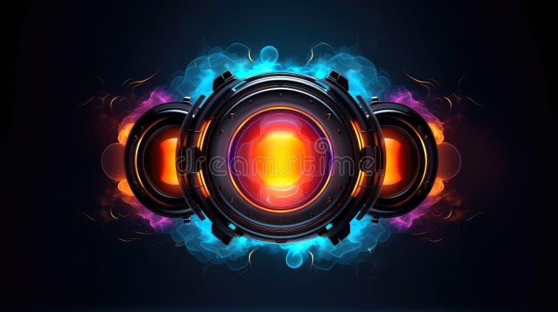 HUD Round Frames and Borders, Aim Control and Digital Interface, Button ...