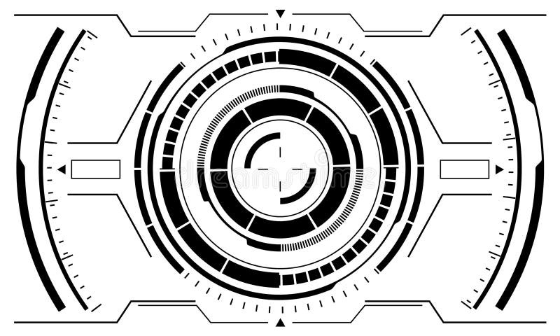 HUD Sci-fi Circle Interface Screen View Black Geometric Design Virtual ...