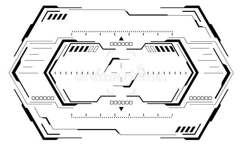 HUD Sci-fi Hexagon Interface Screen View Hexagon Geometric Design ...