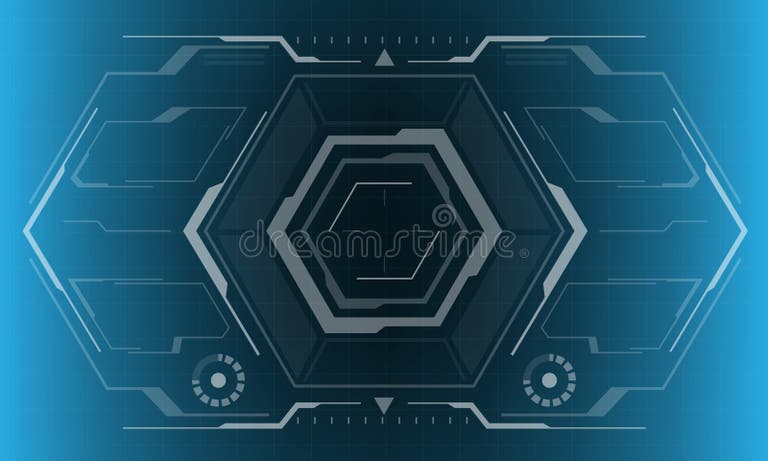 HUD Sci-fi Hexagon Interface Screen View Hexagon Geometric Design ...