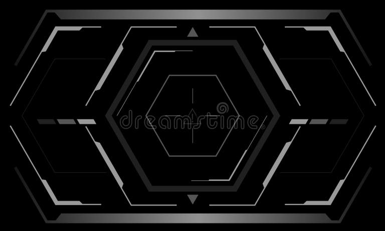 HUD Sci-fi Hexagon Interface Screen View White Hexagon Geometric Design Virtual Reality ...