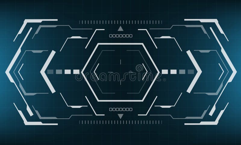 HUD Sci-fi Hexagon Interface Screen View White Geometric Design Virtual ...