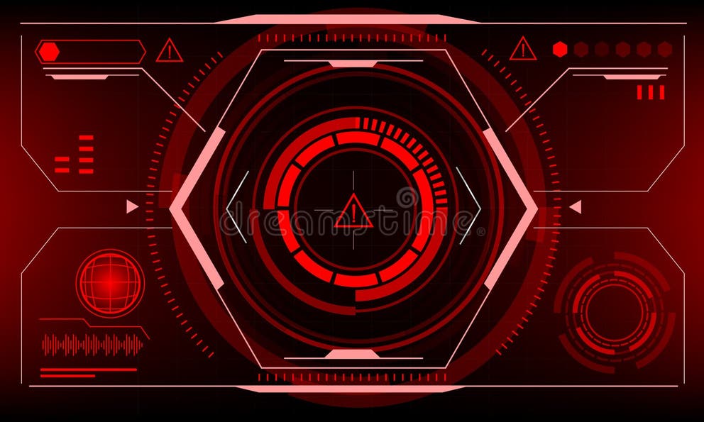 HUD Sci-fi Interface Screen Denger Warning View Design Virtual Reality ...