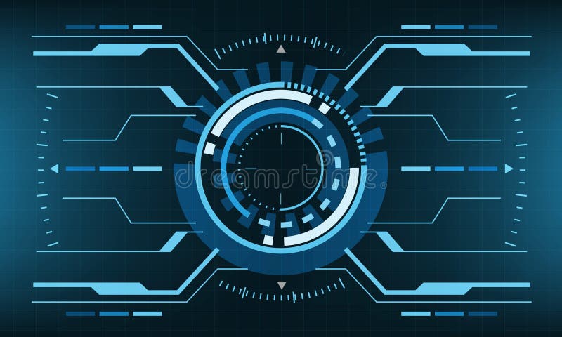 HUD Sci-fi Interface Screen View Geometric on Blue Design Virtual ...
