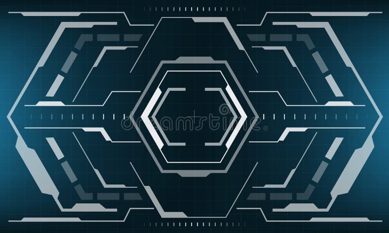 HUD Sci-fi Interface Screen View Hexagon Geometric on Blue Design ...