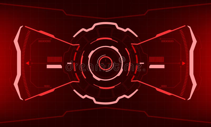 HUD Sci-fi Interface Screen View Red Geometric Design Virtual Reality ...
