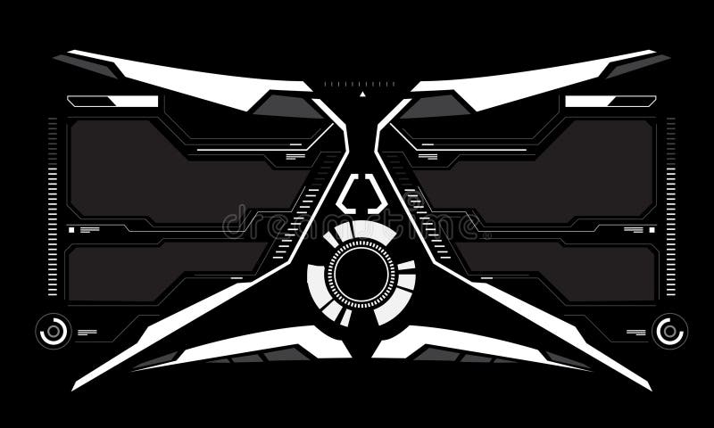 HUD Sci-fi Interface Screen View White Circular Geometric Design ...