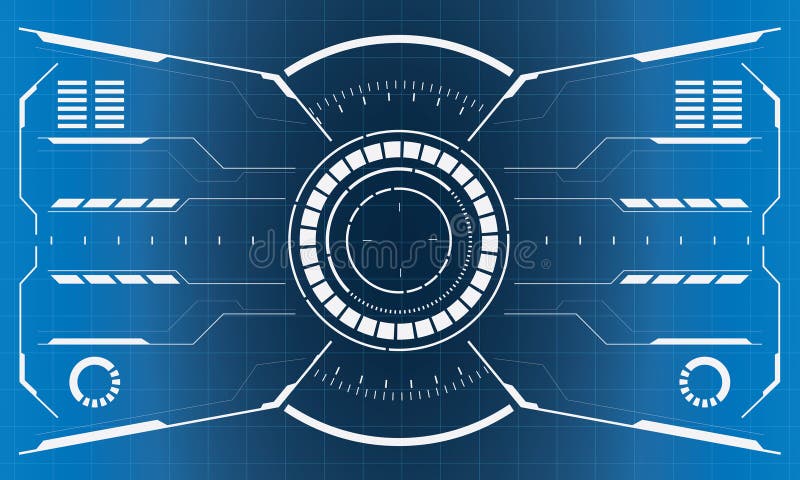 HUD Sci-fi Interface Screen View White Circular Geometric Design ...