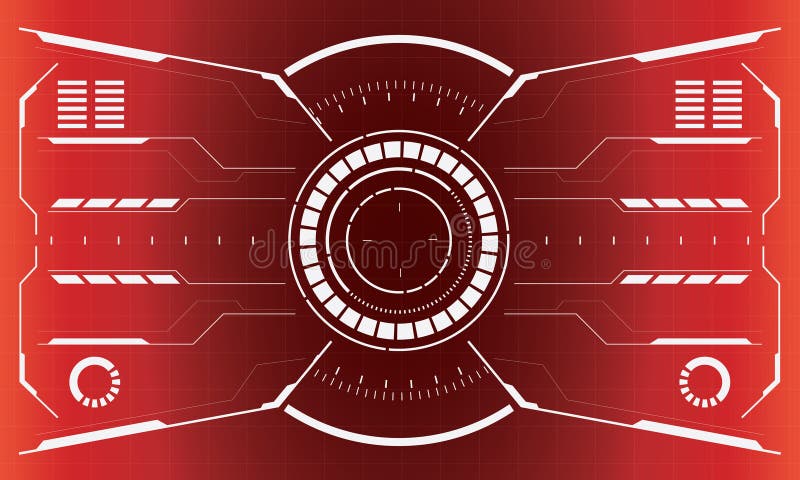 HUD Sci-fi Interface Screen View White Circular Geometric Design ...