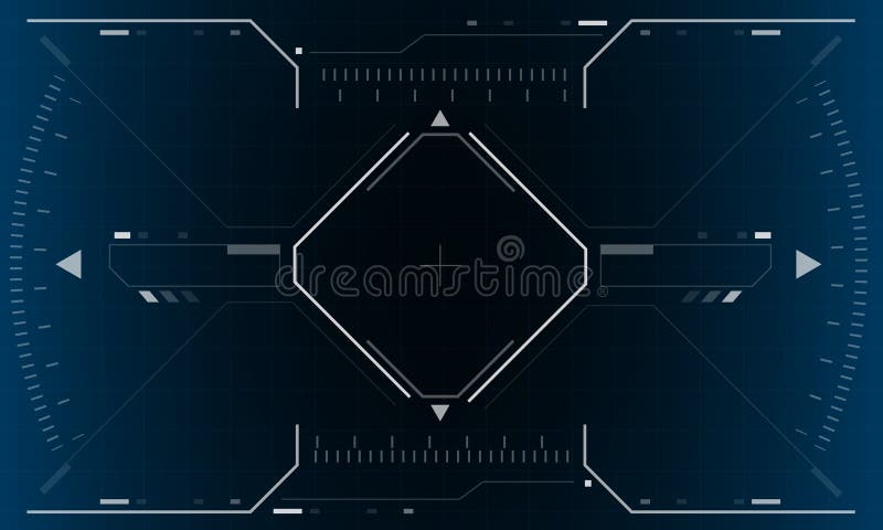 HUD Sci-fi Interface Screen View White Hexagon Geometric Design Virtual Reality Futuristic ...