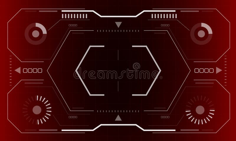 HUD Sci-fi Interface Screen View White Hexagon Geometric Design Virtual ...