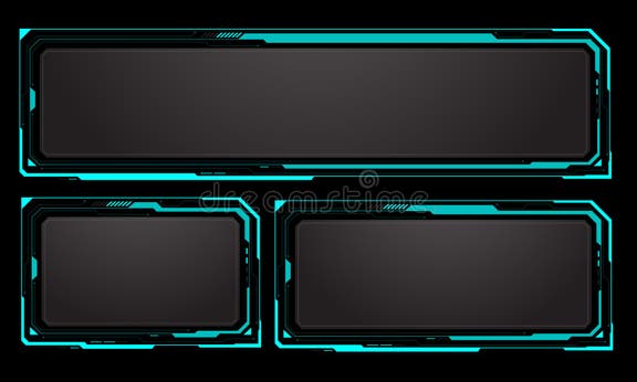 HUD Set Frames Blue User Interface Elements Design Modern Technology ...
