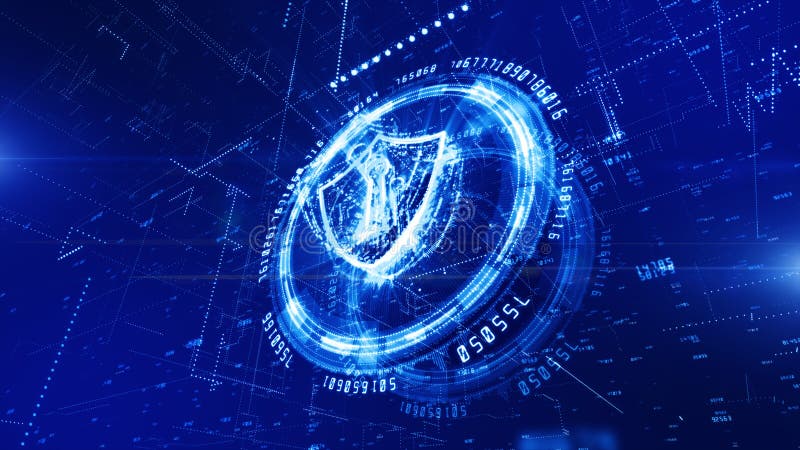 HUD and Shield Icon of Cyber Security, Digital Data Network Protection ...