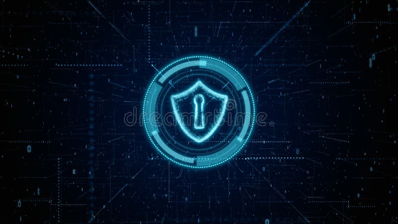 HUD and Shield Icon of Cyber Security, Digital Data Network Protection ...