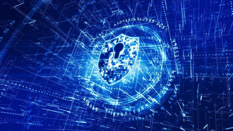 HUD and Shield Icon of Cyber Security. Digital Data Network Protection ...