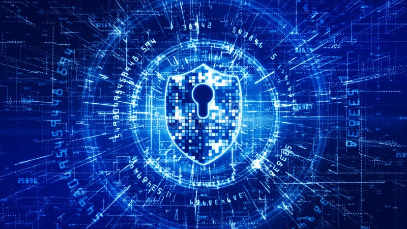 HUD and Shield Icon of Cyber Security. Digital Data Network Protection ...