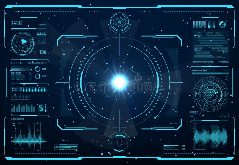 HUD Spaceship or Shuttle Aircraft Screen Interface Stock Illustration ...