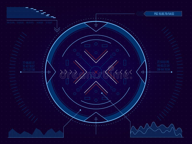 HUD Target. Futuristic Game Interface Framing for Target Focus, Lock ...