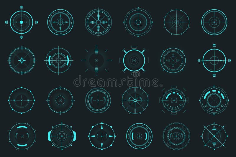 HUD Target Pointer stock illustration. Illustration of radar - 361384810