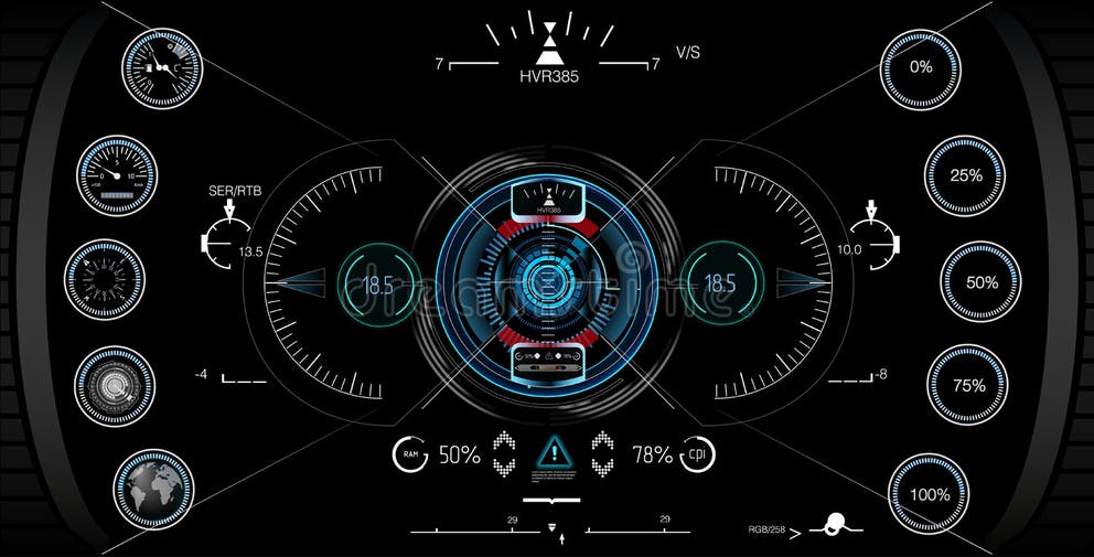 HUD UI. Abstract Virtual Graphic Touch User Interface. Infographic. Vector Science Abstract ...
