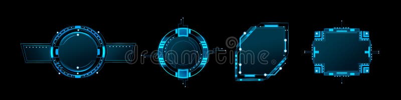 Hud Ui Game Frame. Tech Interface Screen Element Stock Illustration ...
