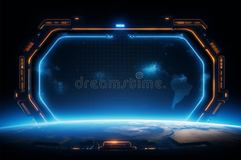 HUD UI Meets Sci Fi Frame in a Captivating Abstract Background Stock ...