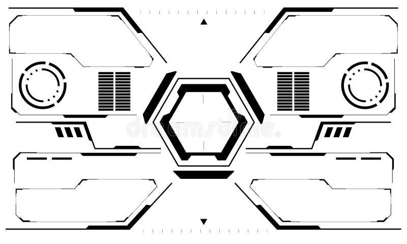 HUD White Sci-fi Interface Screen View Grey Geometric Design Virtual ...