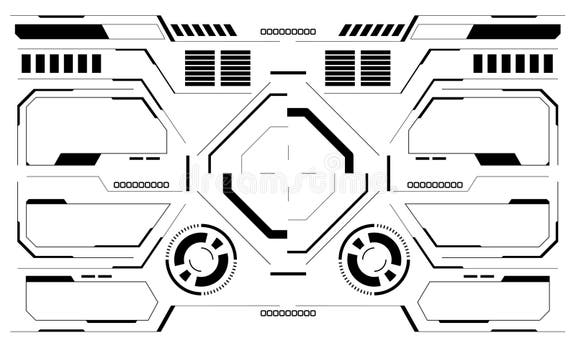 HUD White Sci-fi Interface Screen View Grey Geometric Design Virtual ...