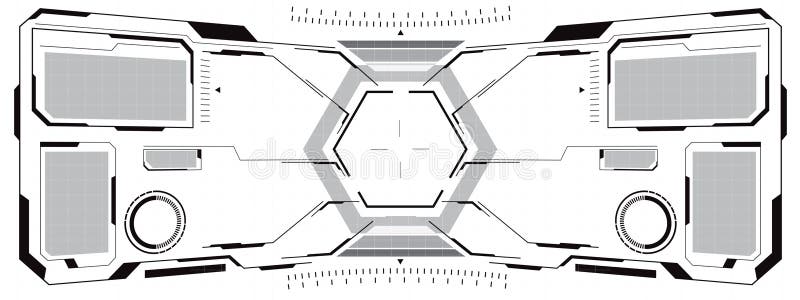 HUD White Sci-fi Interface Screen View Grey Geometric Design Virtual ...