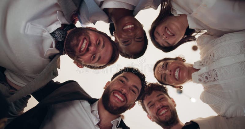 Huddle, Teamwork and Face of Business People in Office for Solidarity ...