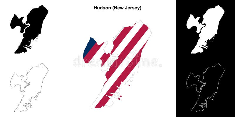 Hudson outline map stock vector. Illustration of county - 324025451