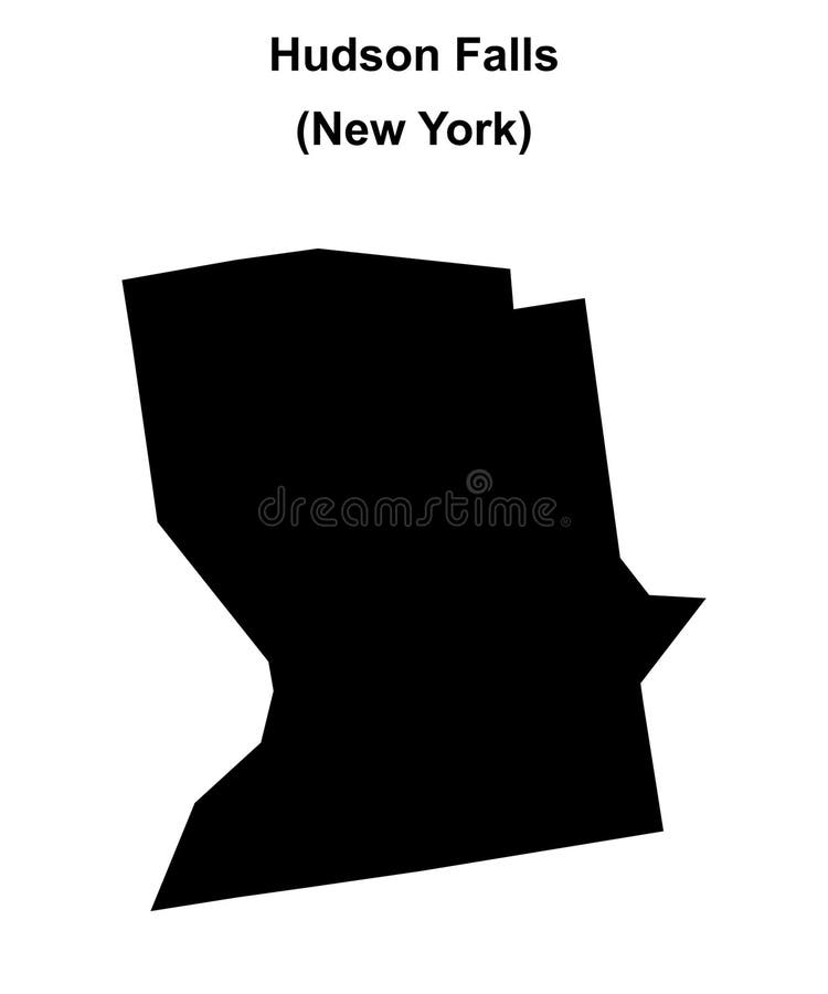 Hudson Falls outline map stock vector. Illustration of empty - 387618180