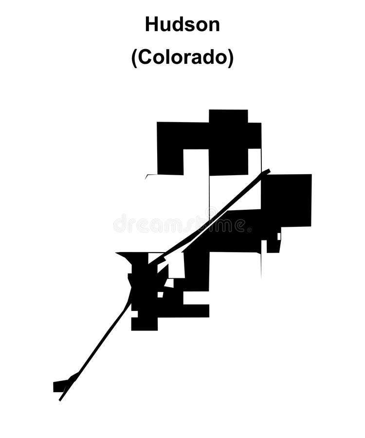 Hudson outline map stock illustration. Illustration of silhouette ...