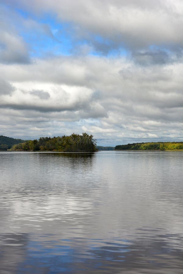 The Hudson River in Early Fall Seen from Coxsackie, New York Stock ...