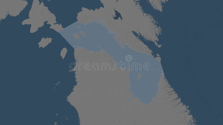 Hudson Strait Highlighted. Steel Blue Map Stock Illustration ...