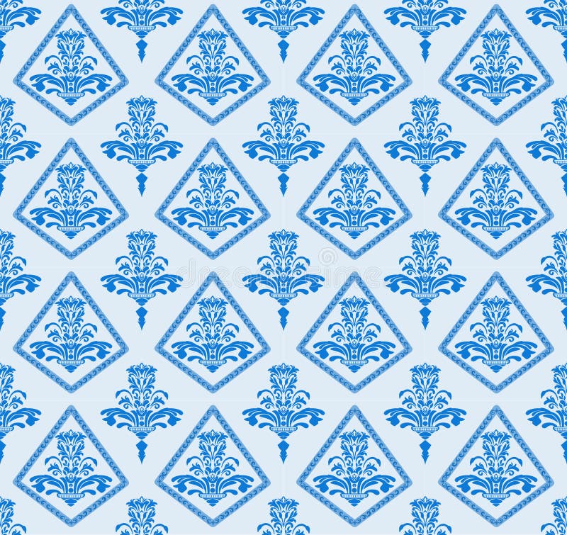 Hue Blue and White Vector Luxury Decorate Fabric Pattern Stock Vector ...