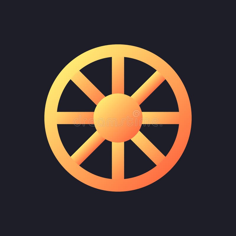 Hue Color Orange Solid Gradient Ui Icon for Dark Theme Stock Vector ...