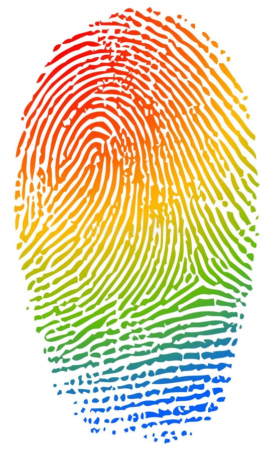 Huella dactilar del color stock de ilustración. Ilustración de fingerprints - 83373804