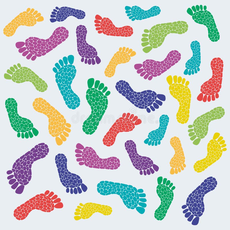 Huellas De Huellas Humanas Rastreando Trazas Humanas Stock de ...