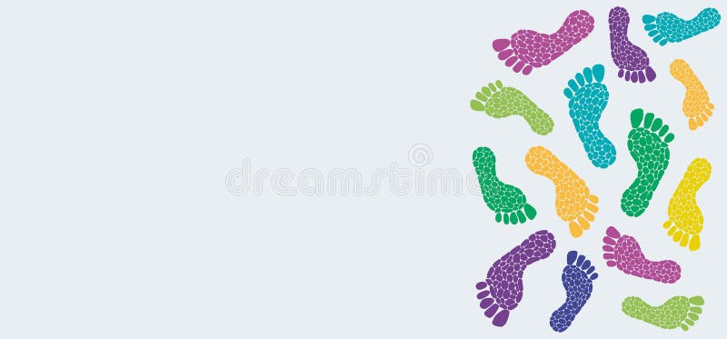 Huellas De Huellas Humanas Rastreando Trazas Humanas Ilustración del ...